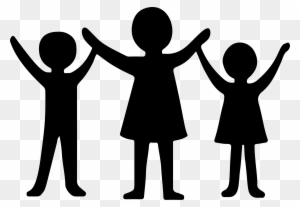 Children Holding Up Arms - Kids Clipart Silhouette - Free Transparent ...