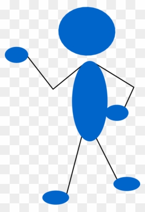 Blue Man Pointing To His Left Side - Stick Man Pointing Clipart - Free ...