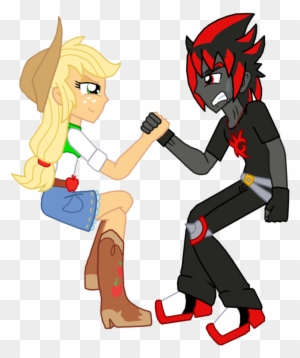 Applejack Vs Shadow By Ferrokiva - Mlp Arm Wrestling - Free Transparent ...
