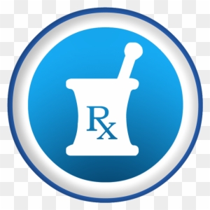 Rx Symbol Blue White Round Button - Rx Pharmacy Symbol - Free ...