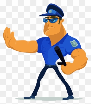 Police Officer Security Guard Illustration - Angry Security Guard ...