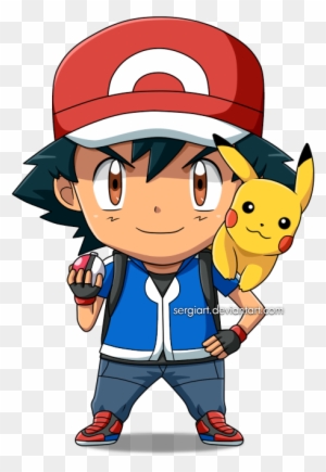 Pokemon Transparent Png Sticker - Ash Ketchum Chibi - Free Transparent ...