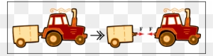 The Tractor Pulls On The Trailer With The Same Size - Cartoon Tractor ...