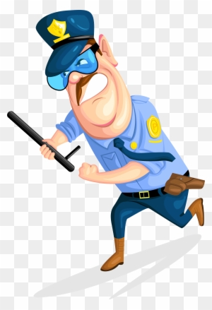 Police Officer Security Guard Illustration - Angry Security Guard ...