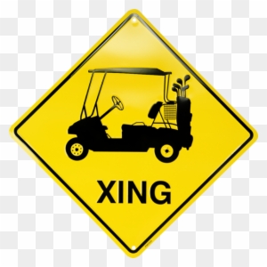 Funny Traffic Signs - Golf Cart Crossing Sign - Free Transparent PNG ...