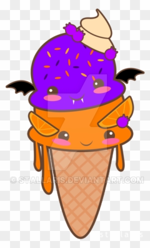 Kawaii Halloween Icecream By Stallaris - Halloween Ice Cream Png - Free ...
